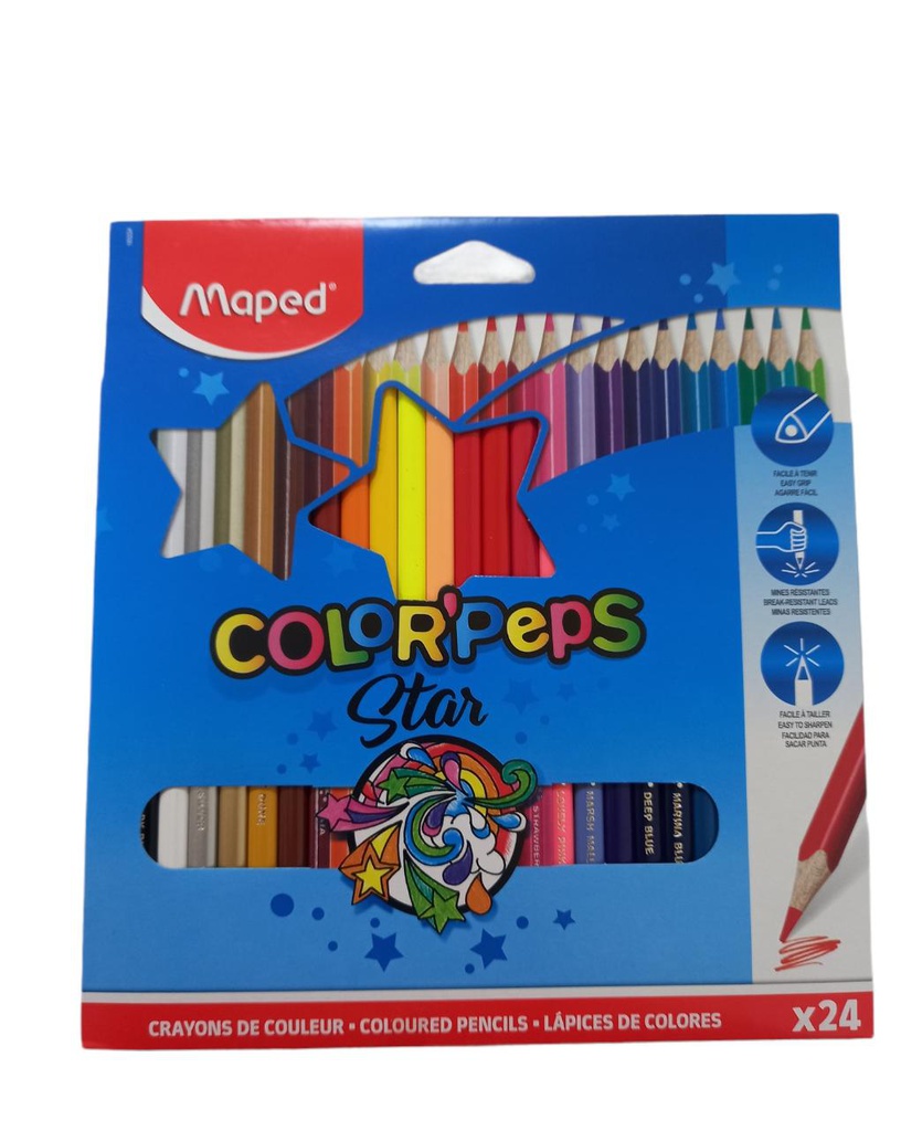 LAPICES COLOR PEPS 24 LGO MAPE | Supermercado El Éxito