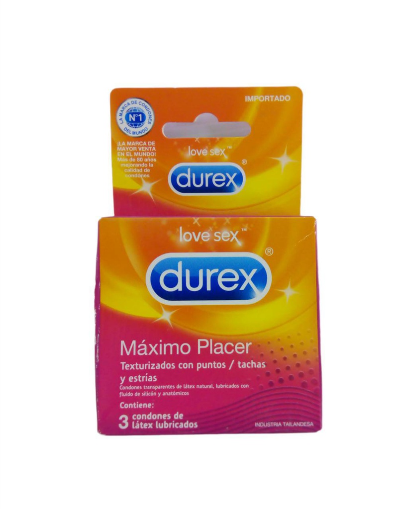 CONDONES DUREX MAXIMO PLACER L | Supermercado El Éxito