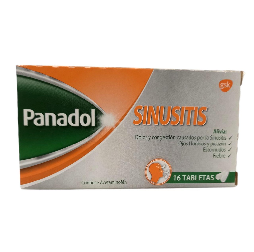 PANADOL SINUSITIS 16 TABLETA | Supermercado El Éxito