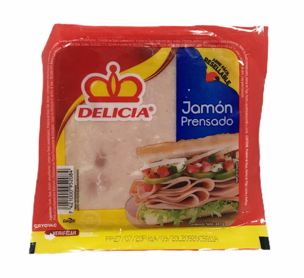 JAMON PRENSADO DELICIA 247 G | Supermercado El Éxito